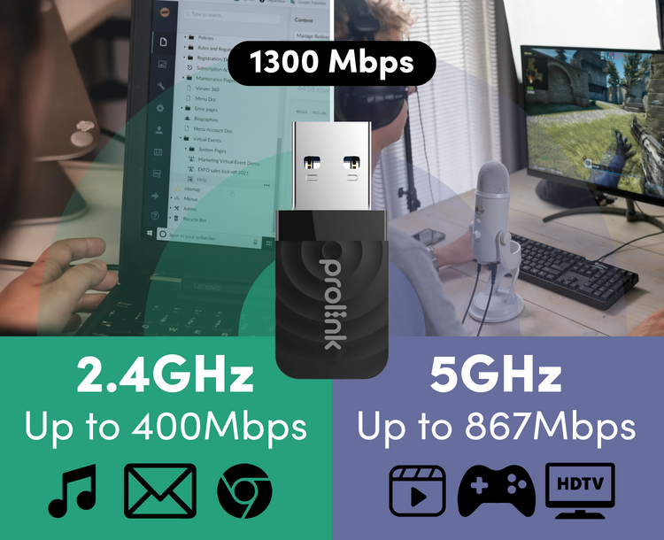 Prolink | AC1300 Wireless USB Adapter