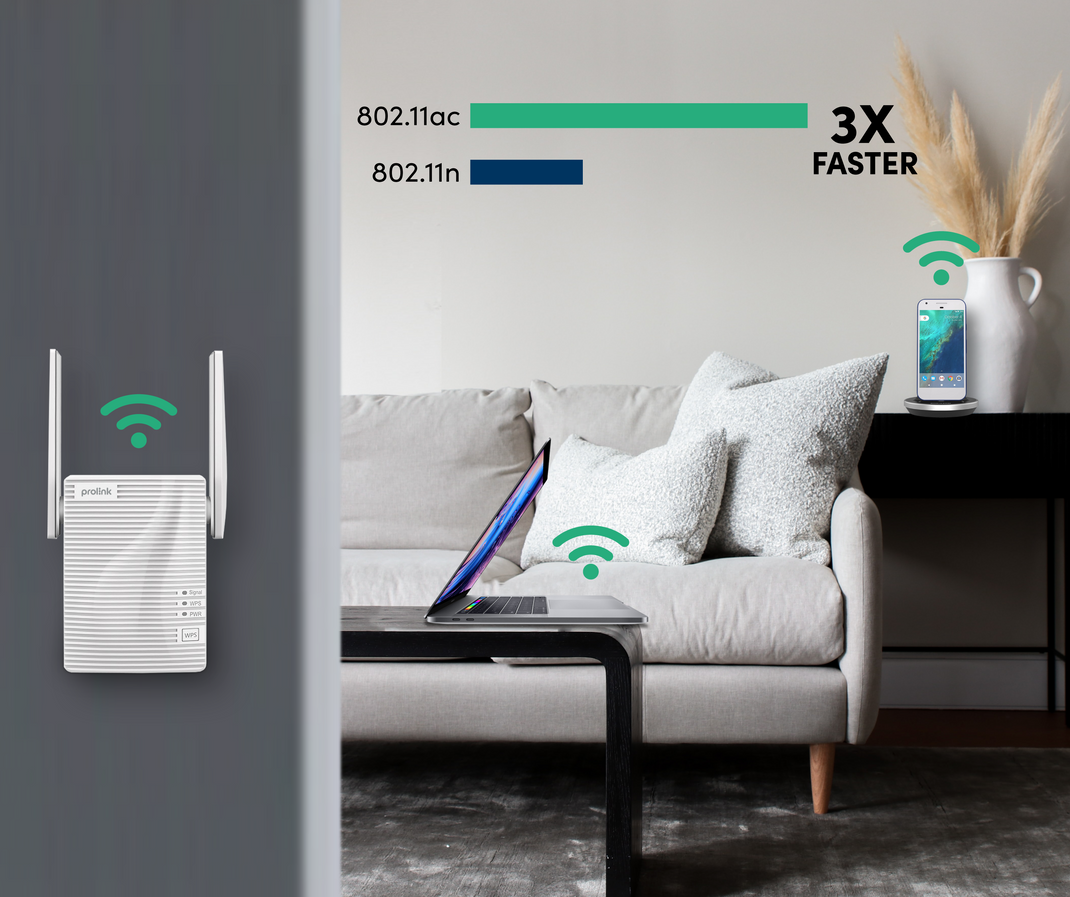 Prolink | Dual Band Wi-Fi AC1200 Extender