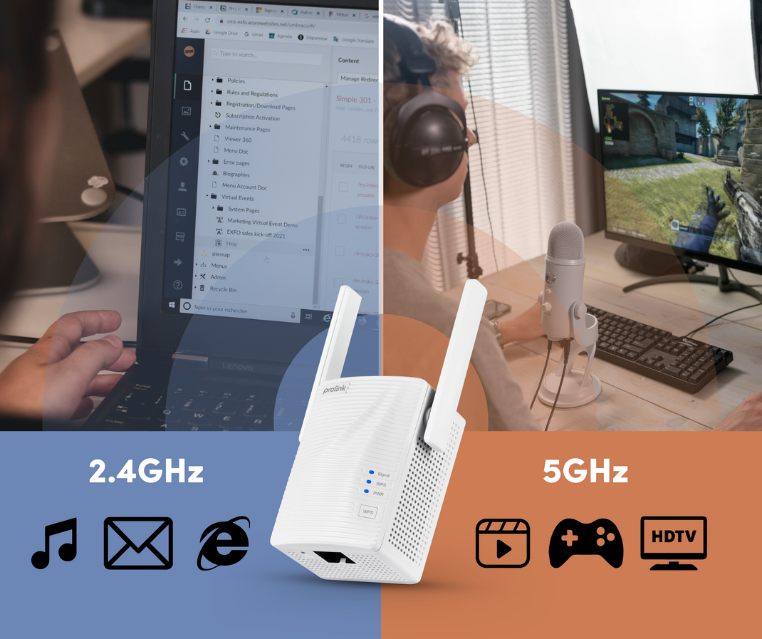 Prolink | Dual Band Wi-Fi AC1200 Extender