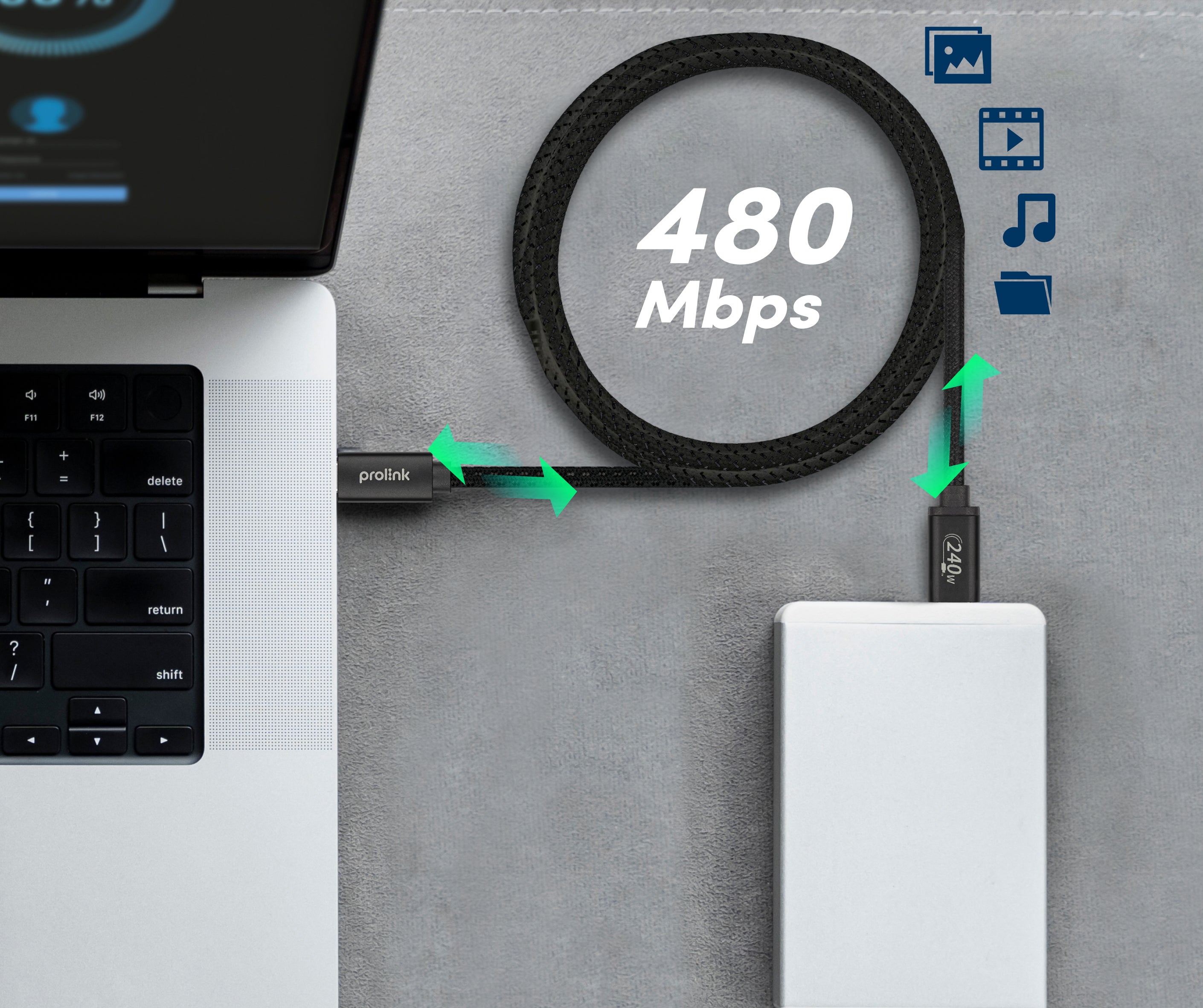 Prolink | USB™ Type-C to C Cable (5A, 240W)