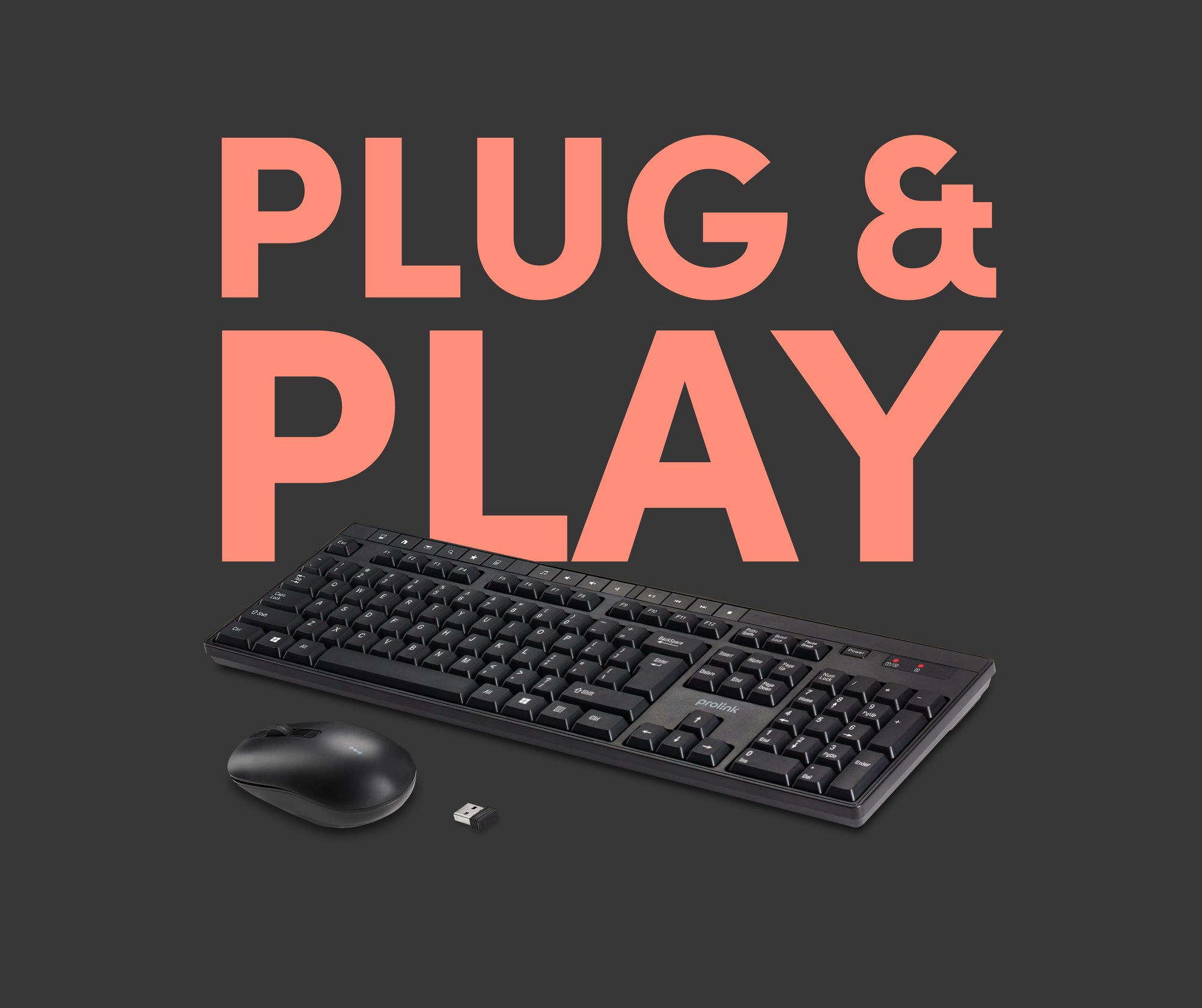 Prolink | Wireless Multimedia Desktop Combo of Mouse and Keyboard