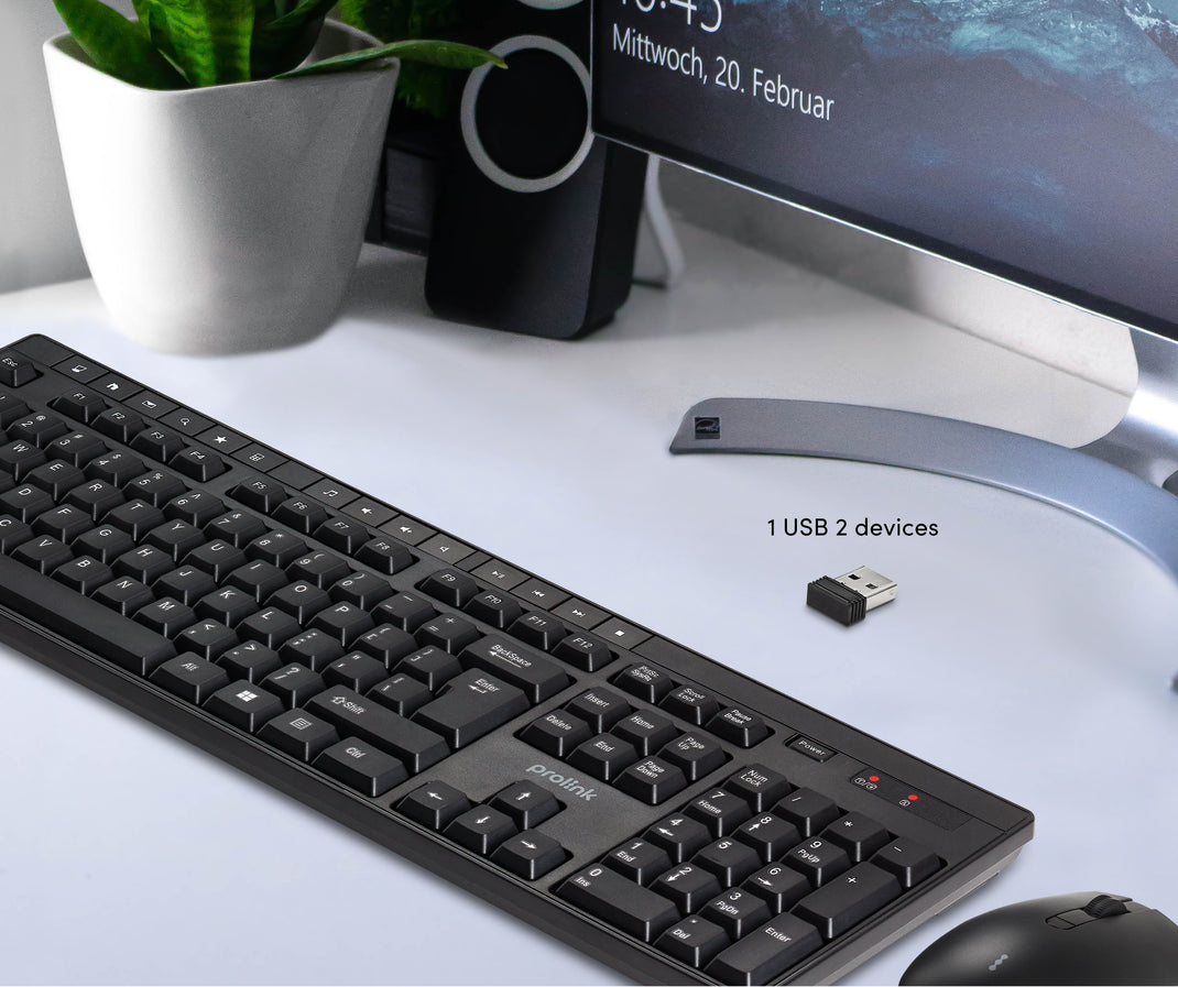 Prolink | Wireless Multimedia Desktop Combo of Mouse and Keyboard